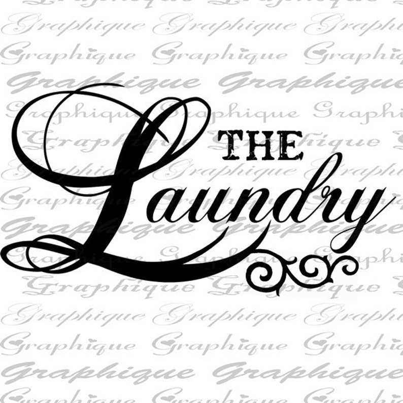 The LAUNDRY Sign Text Script Digital Collage Sheet Download - Etsy