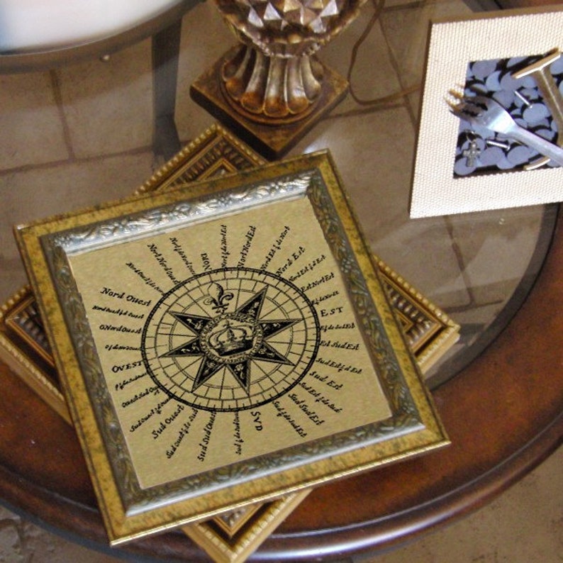 Burlap Digital Download Compass Rose French Paris Crown - Etsy