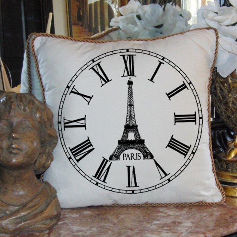 Clock Eiffel Tower Paris France French Roman Numerals Large Etsy clock-eiffel-tower-paris-france-french-roman-numerals-large-etsy