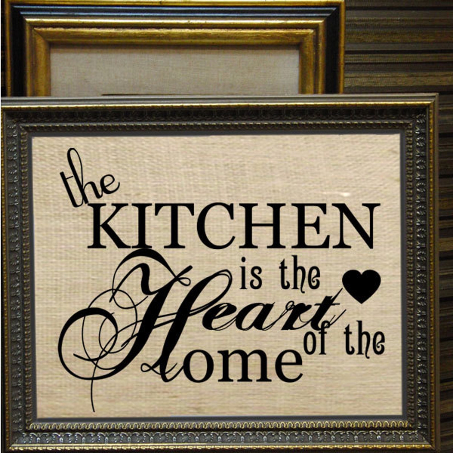 KITCHEN Heart of Home Text Word Calligraphy Digital Image - Etsy