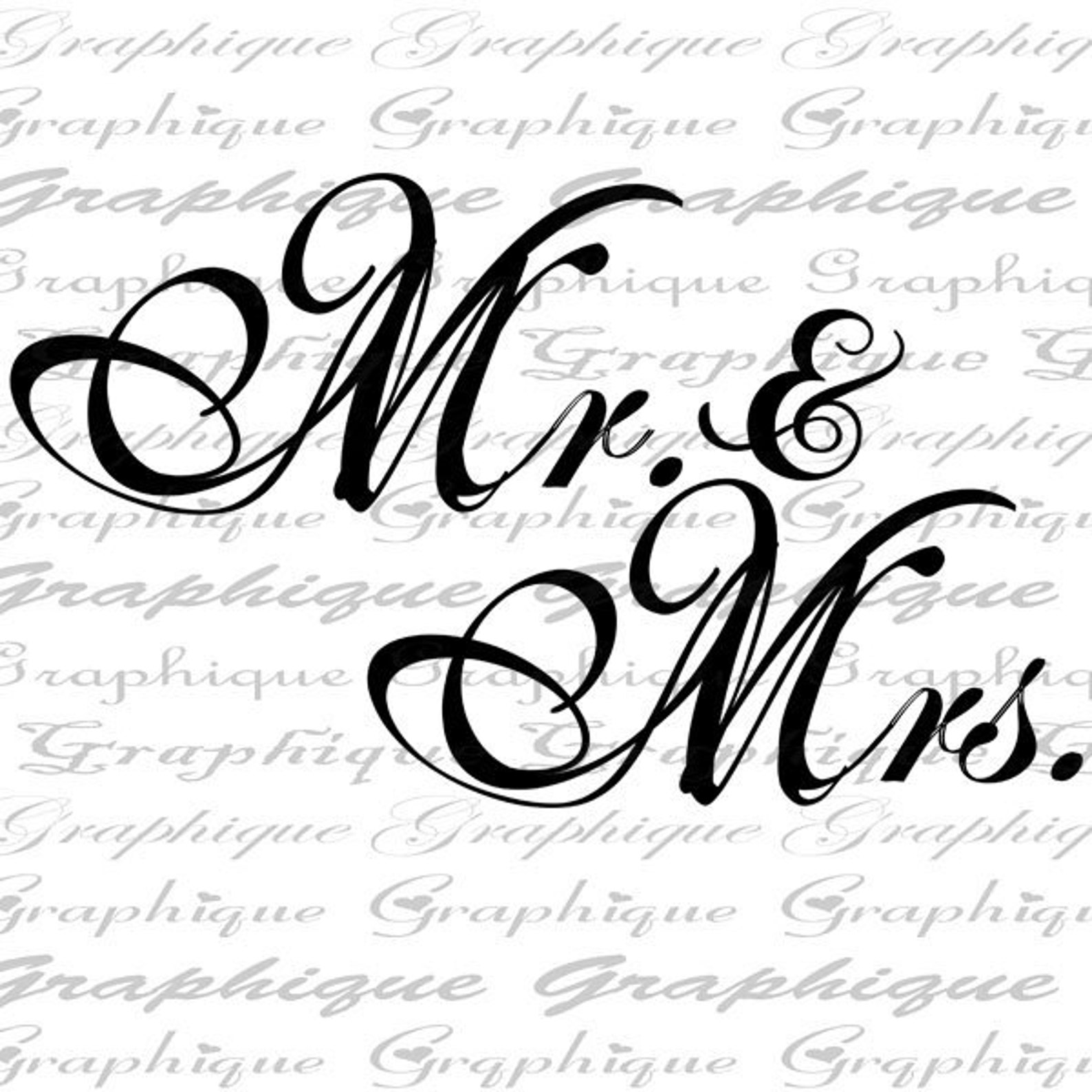 Mr and MRS Fancy Text Word Digital Collage Sheet Download - Etsy