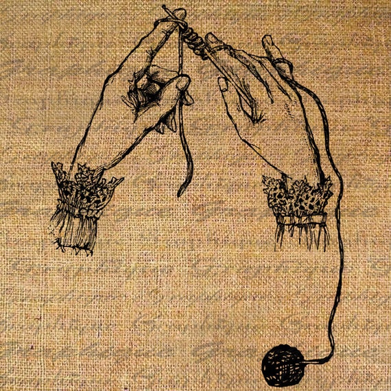 Knitting Hands Drawing