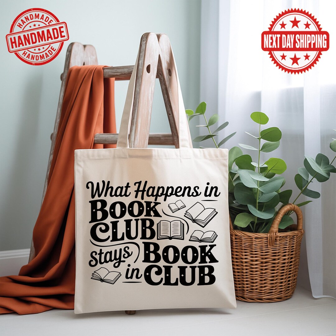 What Happens in Book Club Stays in Book Club Tote Bag, Book Lovers Tote ...