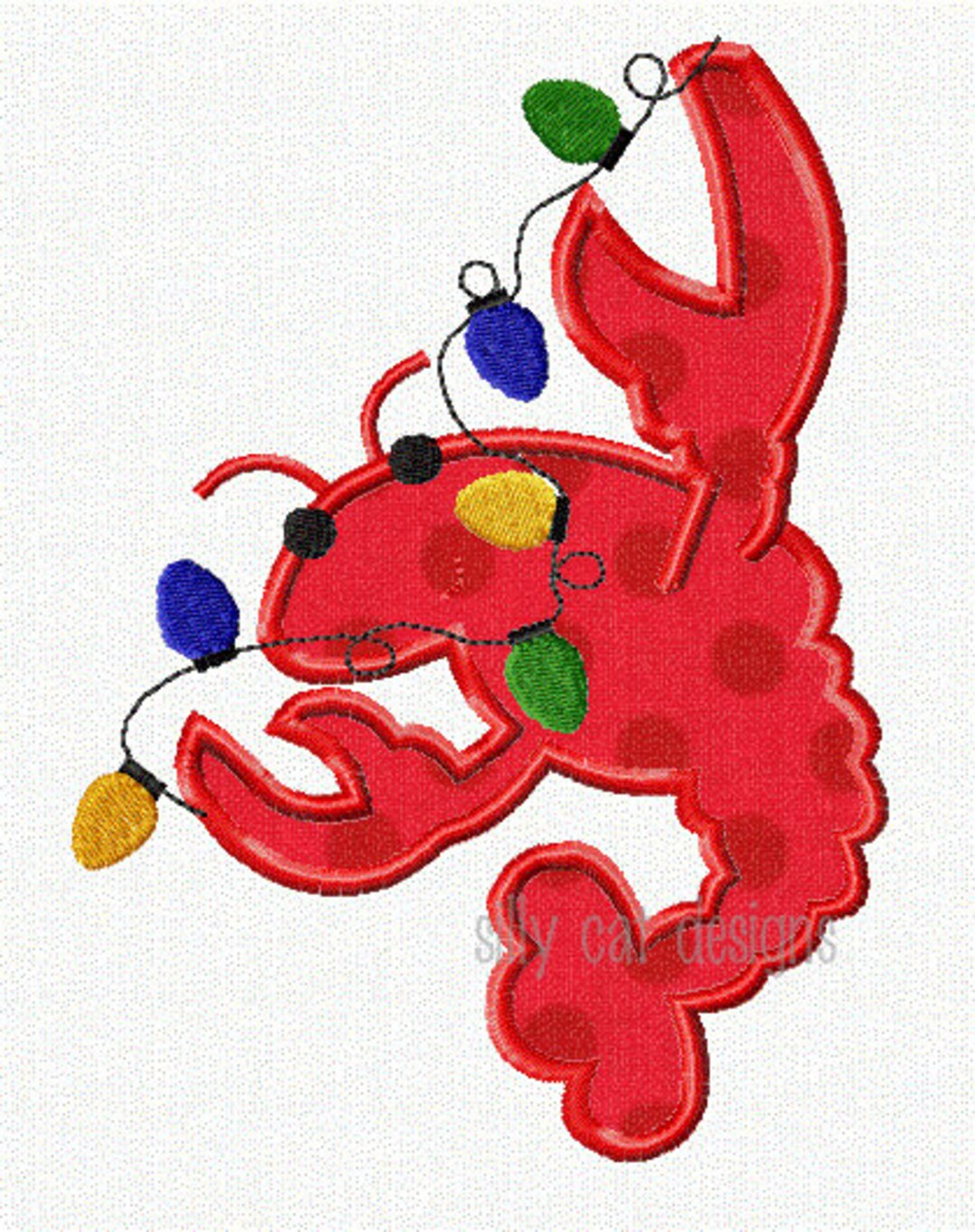 Cajun Christmas Crawfish Applique Design - Etsy