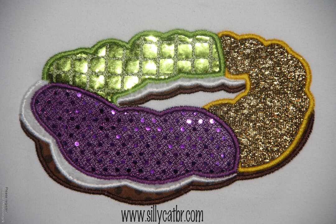 Mardi Gras King Cake Applique Design - Etsy