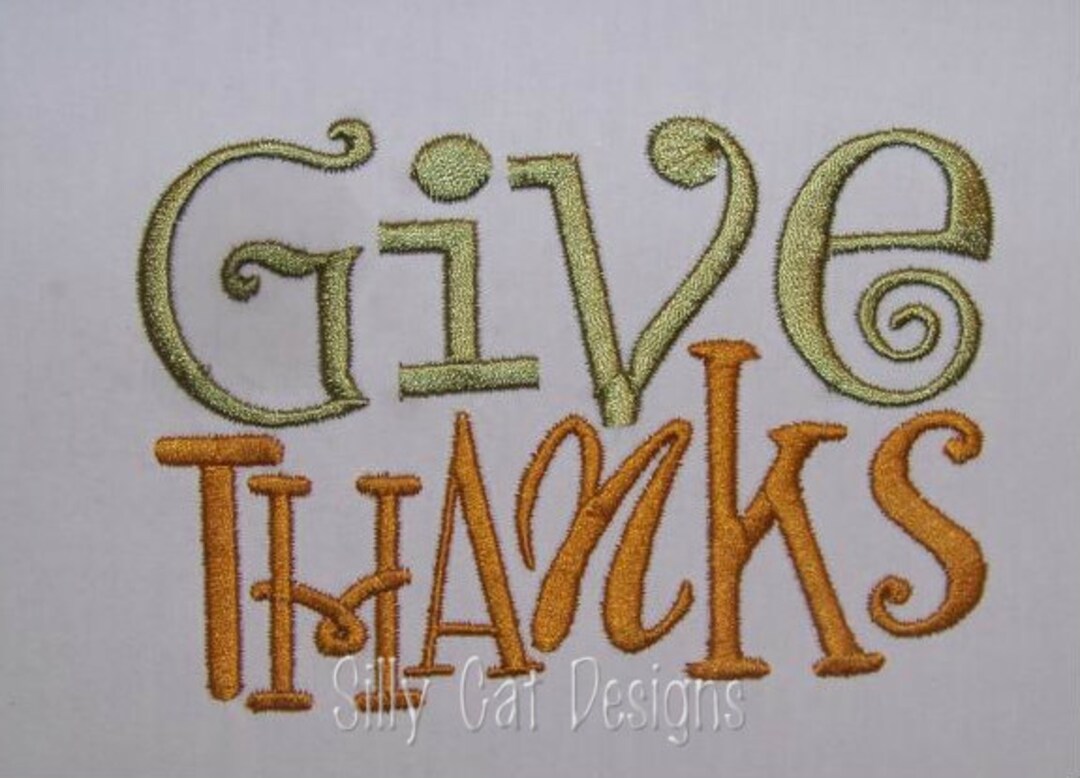 Give Thanks Embroidery Design - Etsy