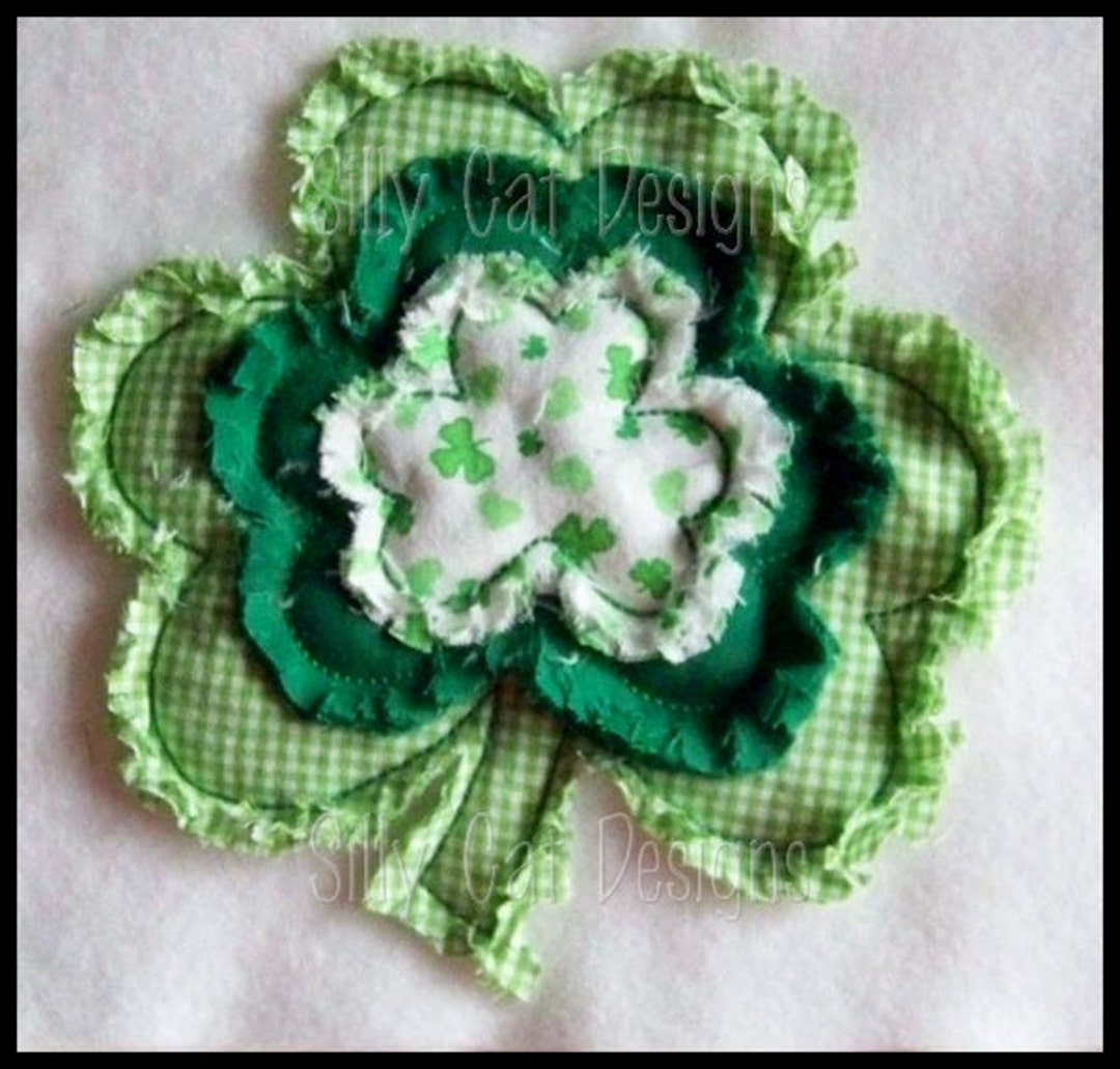Raggy Shamrock Applique Machine Embroidery Design - Etsy