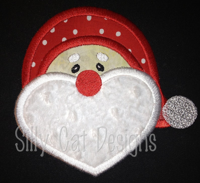 Santa Face Applique Design - Etsy