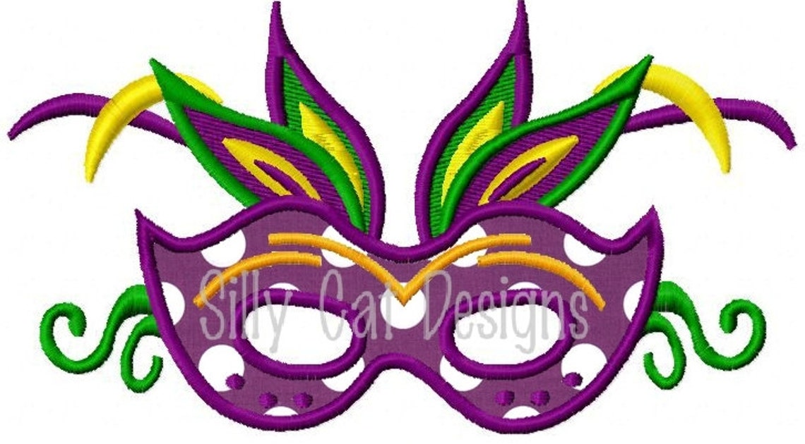 Feather Mardi Gras Mask Applique Design - Etsy