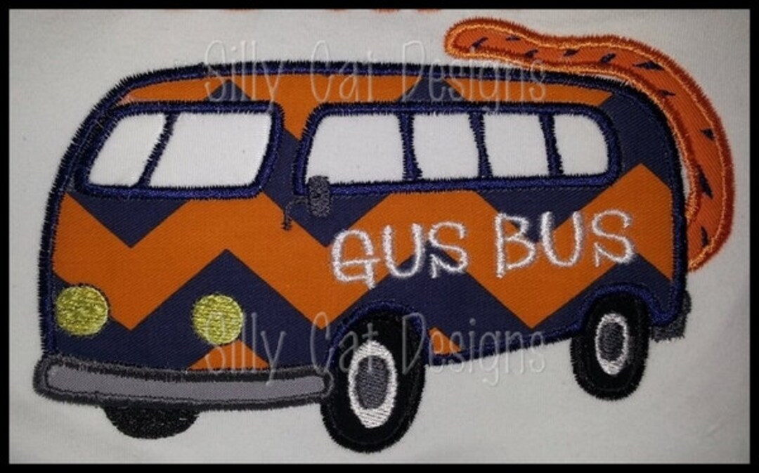 Gus Bus With Tail Applique Design - Etsy