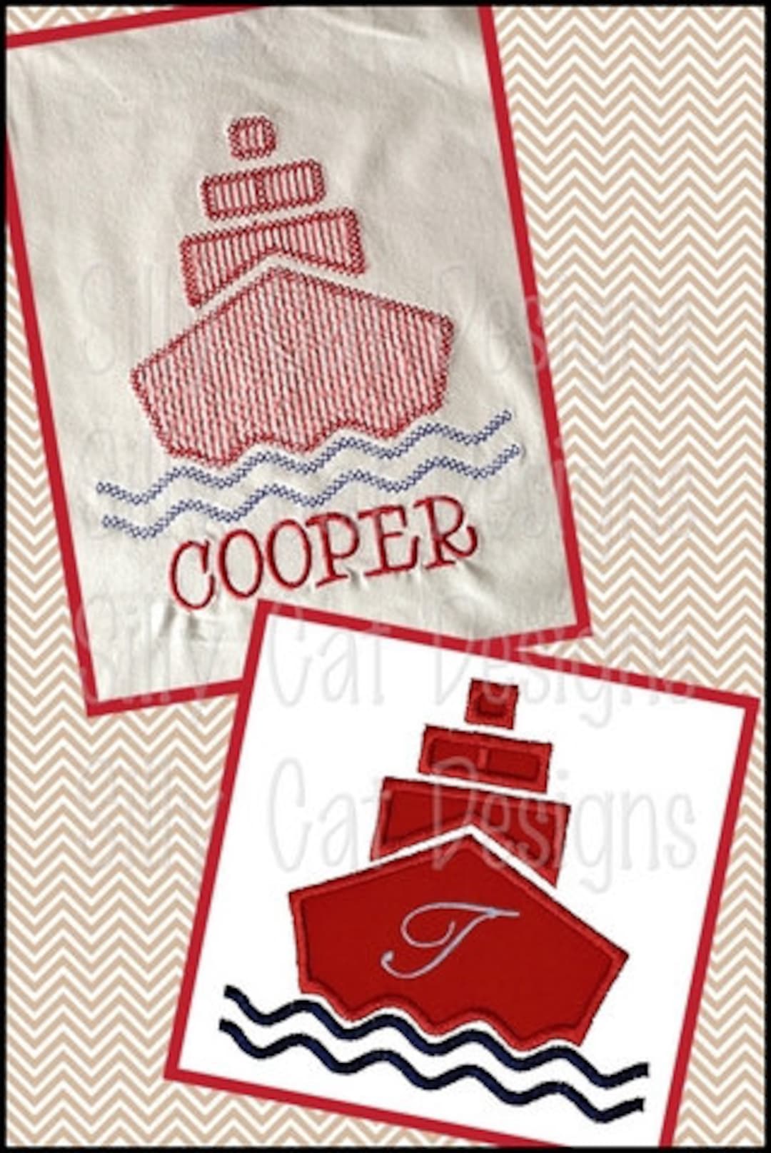 Applique Boat Design (2 Finishes) - Etsy