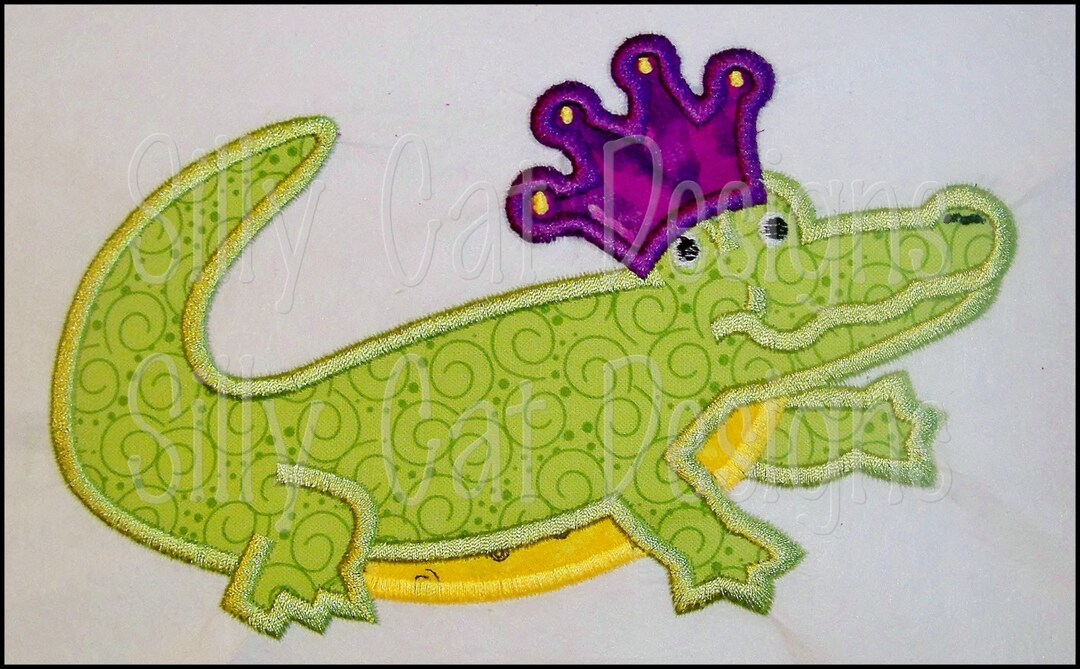 Alligator King Applique Design - Etsy