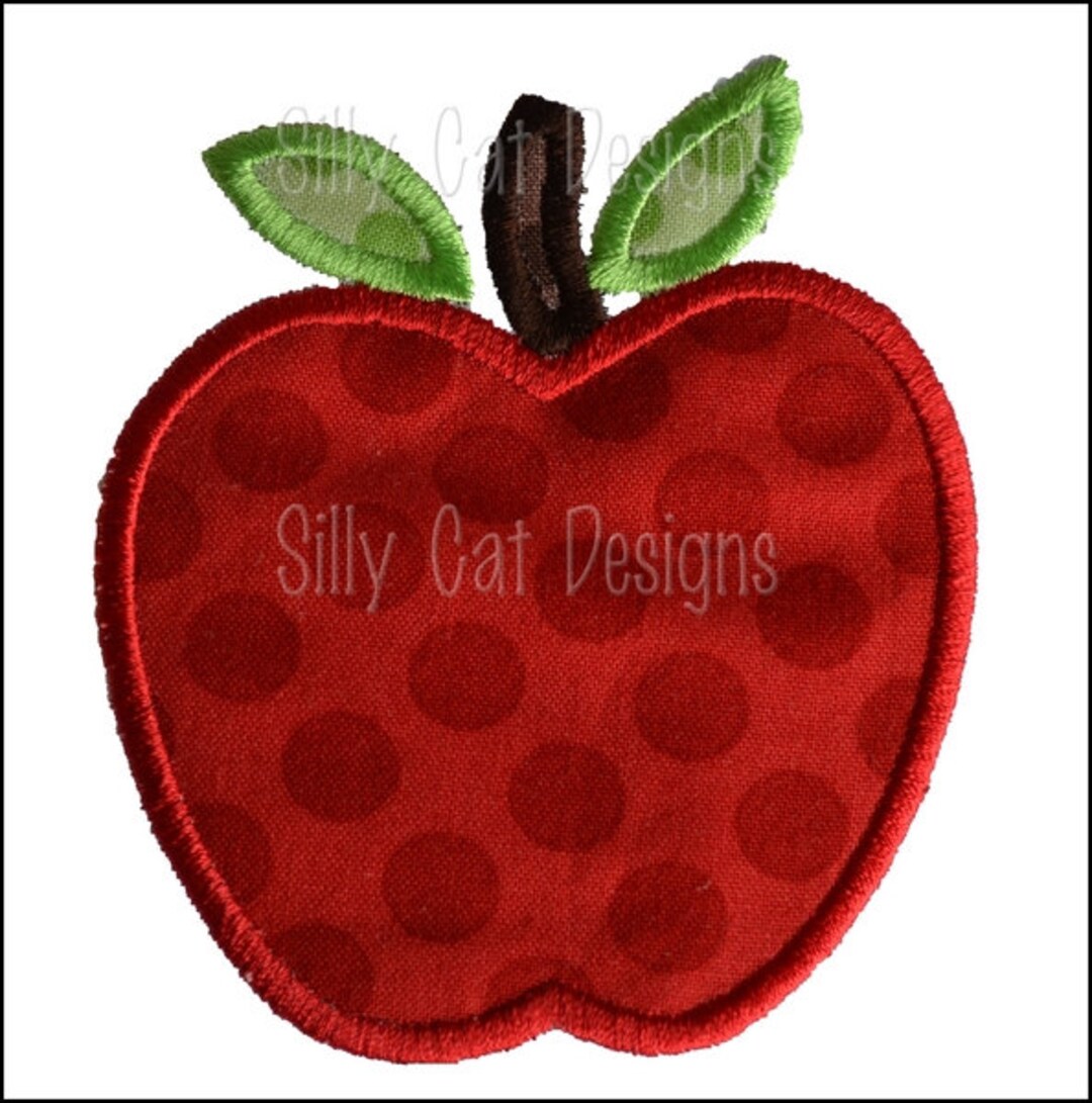 Apple Applique Machine Embroidery Design - Etsy