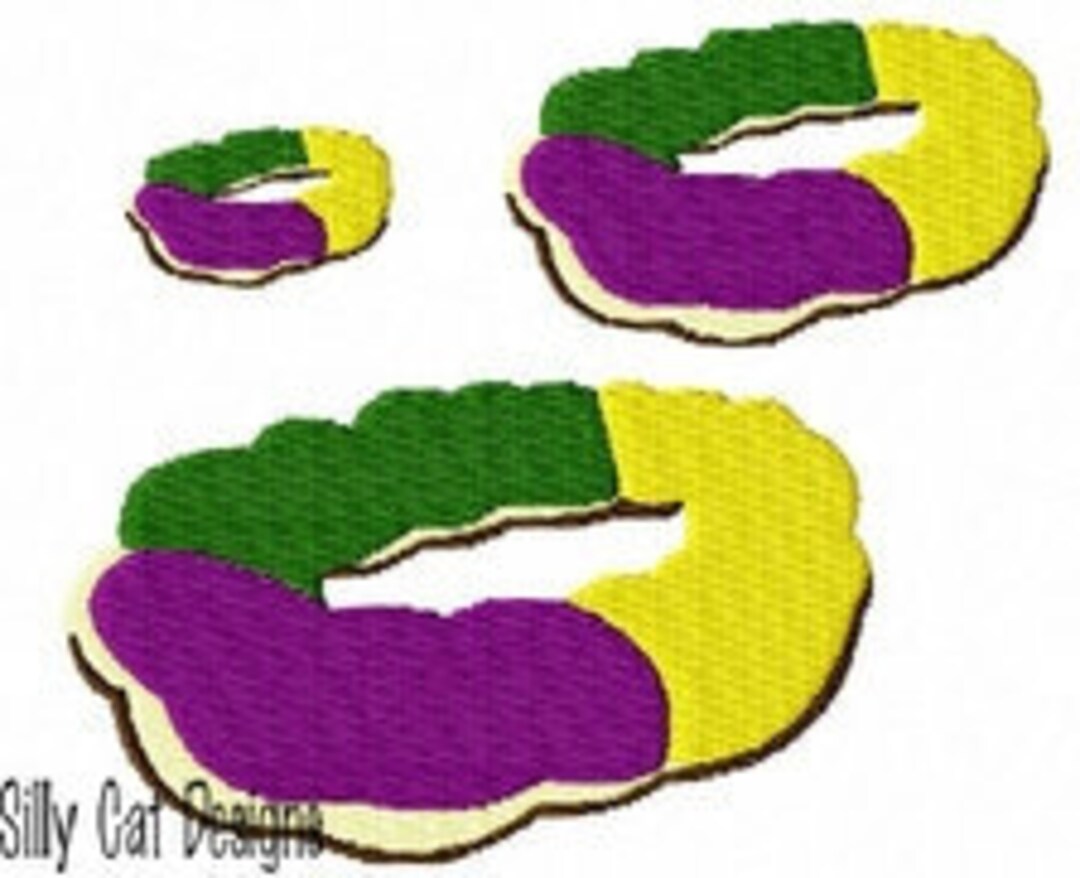 Mini King Cake Mardi Gras Embroidery Design - Etsy