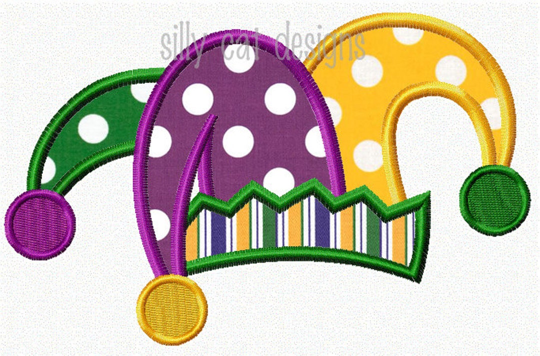 Mardi Gras Jester Hat Applique Design - Etsy