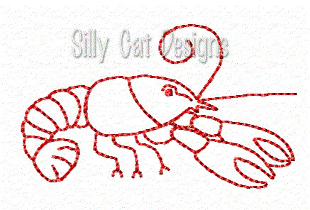 Crawfish Outline Embroidery Design - Etsy