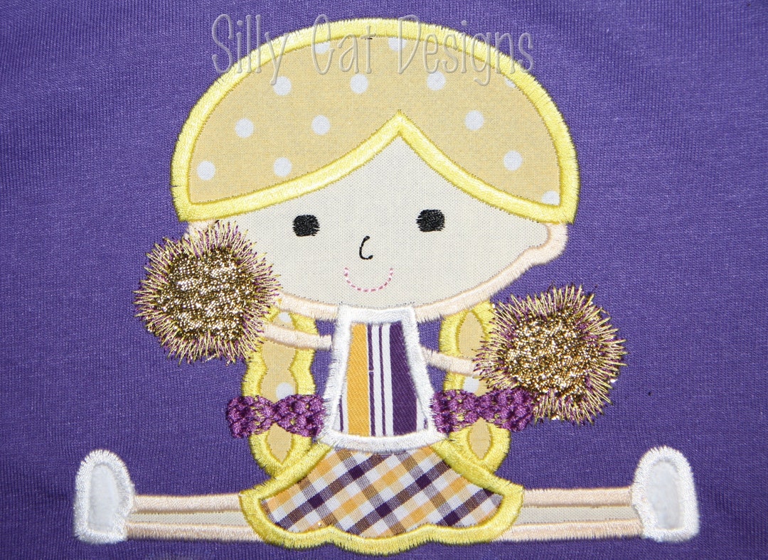 Cheerleader Applique Design - Etsy
