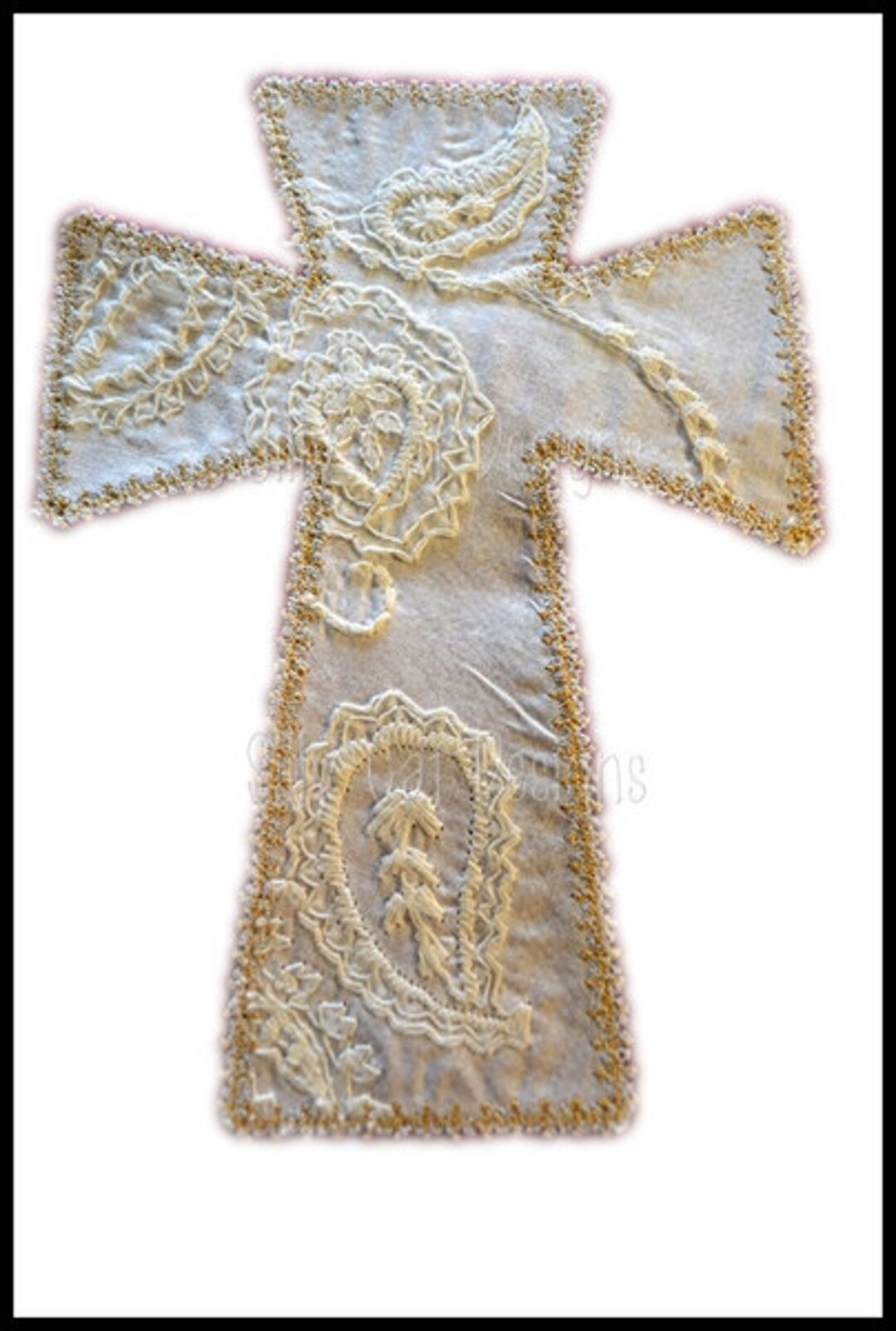 Vintage Cross Applique Machine Embroidery Design - Etsy