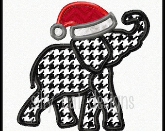 Christmas Elephant Machine Embroidery Applique Design - Etsy