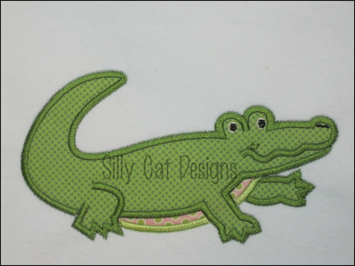 Alligator Applique Machine Embroidery Design With or Without Ric Rac - Etsy