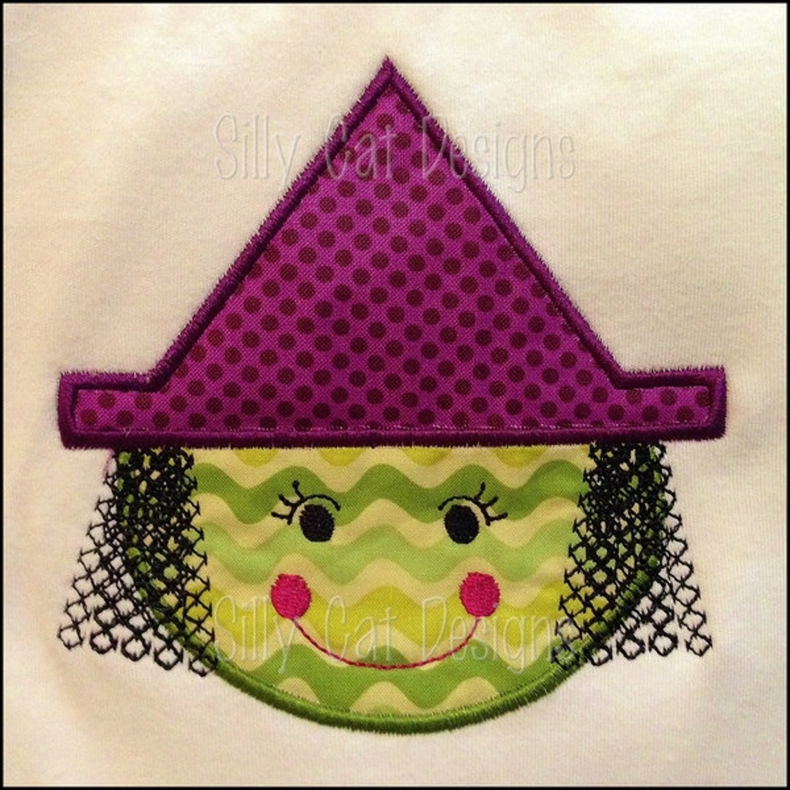 Witch Face Applique Embroidery Design - Etsy