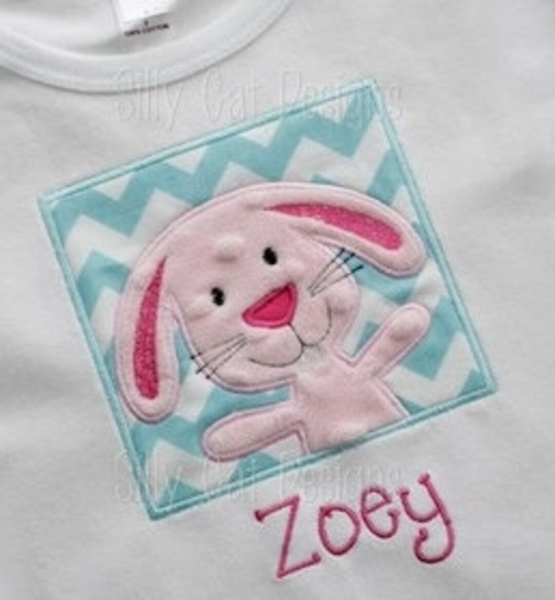 Bunny Patch Applique Machine Embroidery Design - Etsy