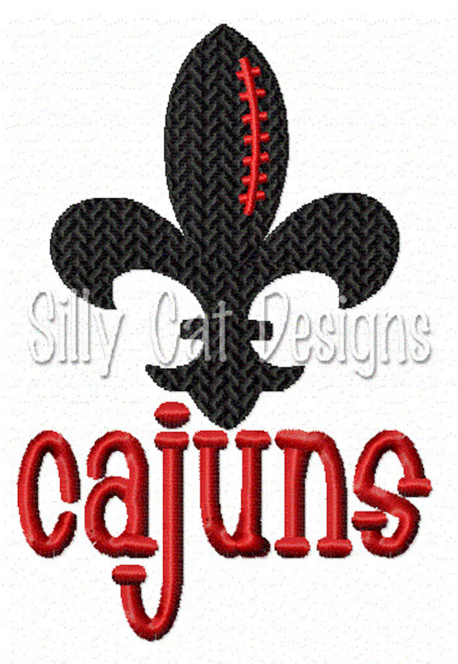 Cajuns Football Fleur De Lis Embroidery Design - Etsy