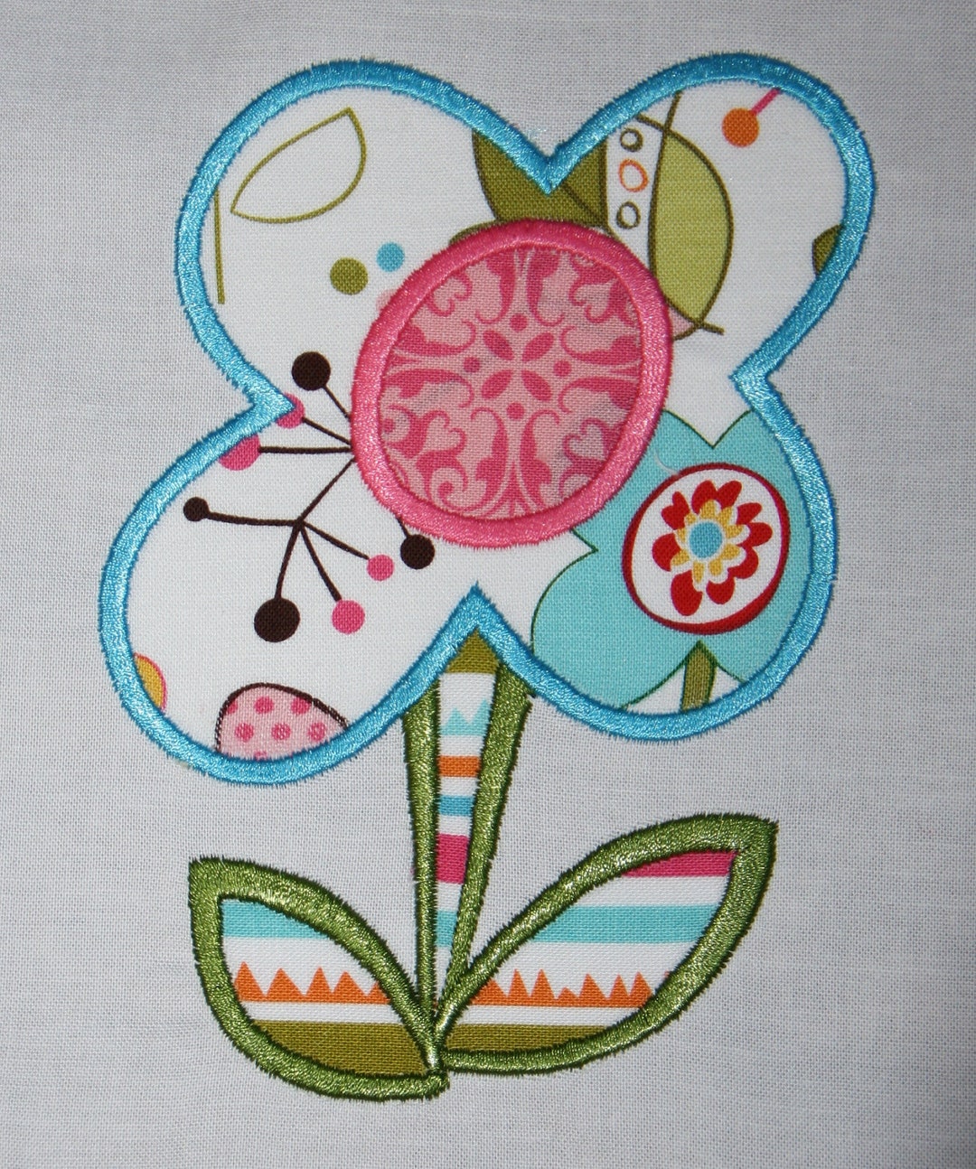 Stem Flower Machine Embroidery Applique Design - Etsy
