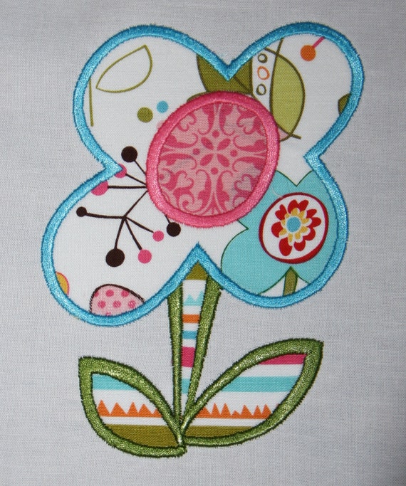 Stem Flower Machine Embroidery Applique Design - Etsy