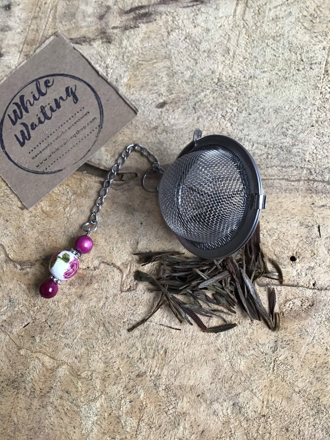 Floral Tea Infuser: Pink & White China Pattern, Loose Leaf Strainer - Etsy