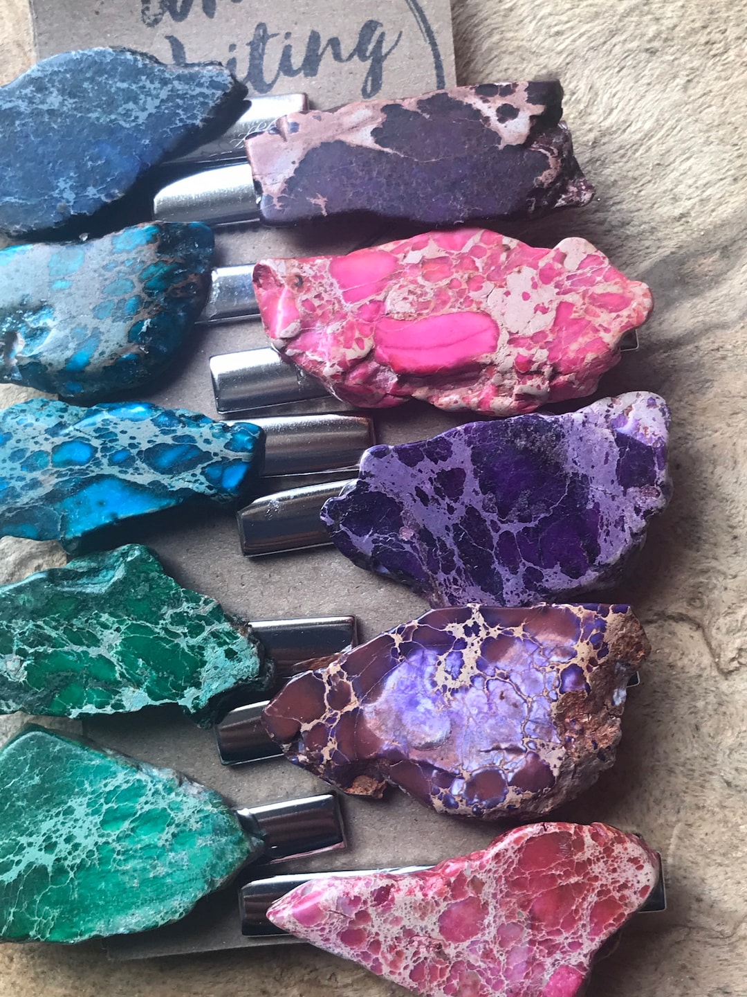 Stone Hair Clip/ Turquoise Hair Clip/ Druzy Hair Clip/ Hair Accessory ...