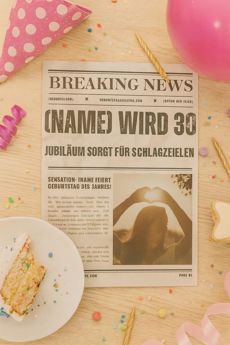 Birthday Newspaper Template | Funny Newspaper to Fill Out | Gift for ...