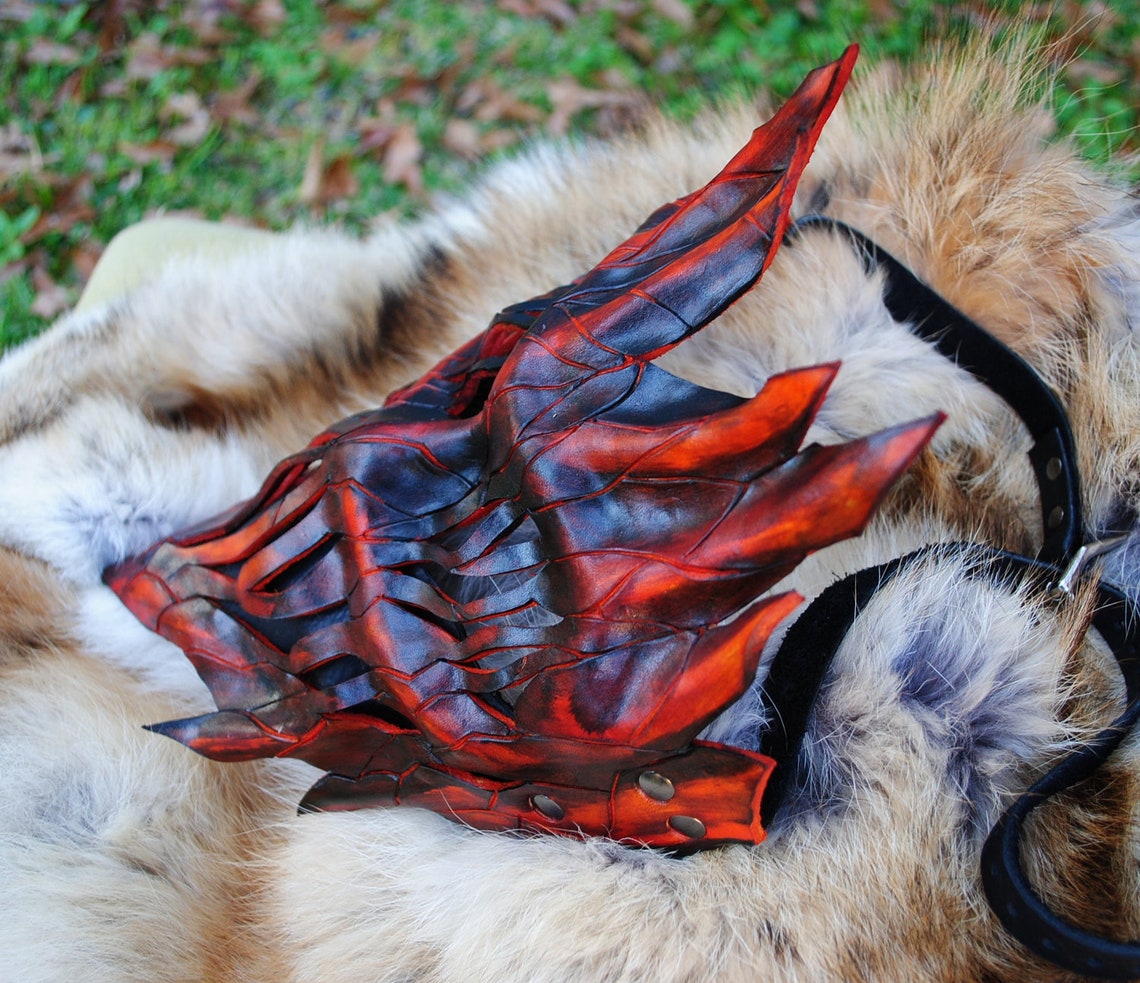 Leather Haunted Tree Ent Mask Living Flame - Etsy