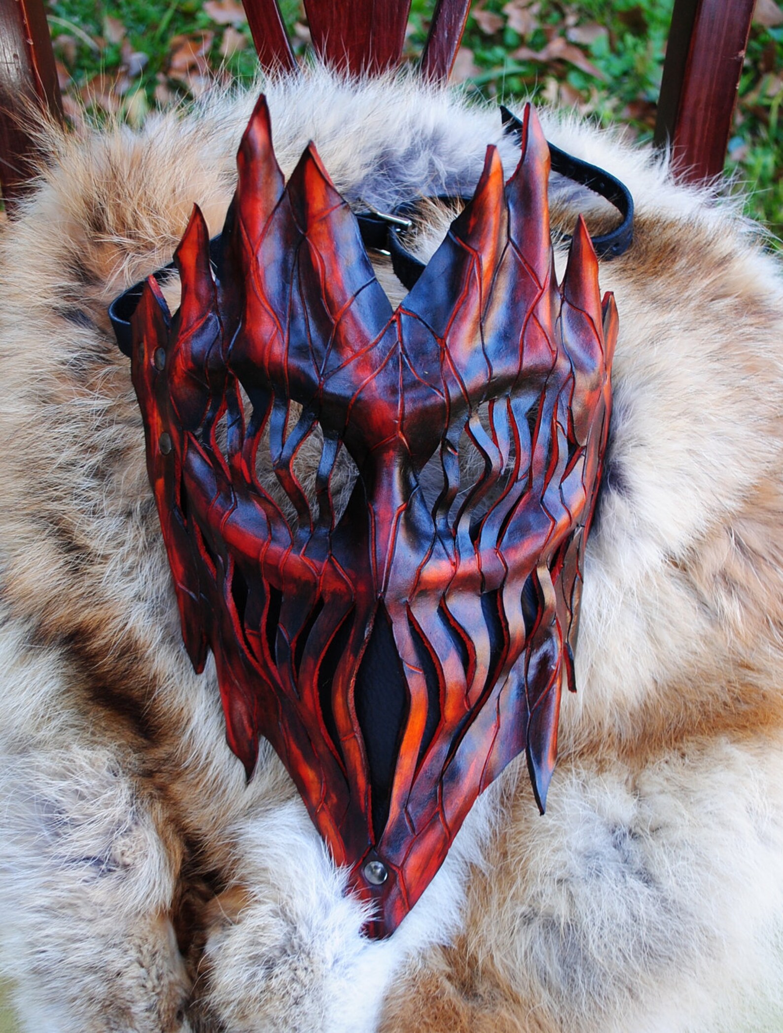 Leather Haunted Tree Ent Mask Living Flame - Etsy