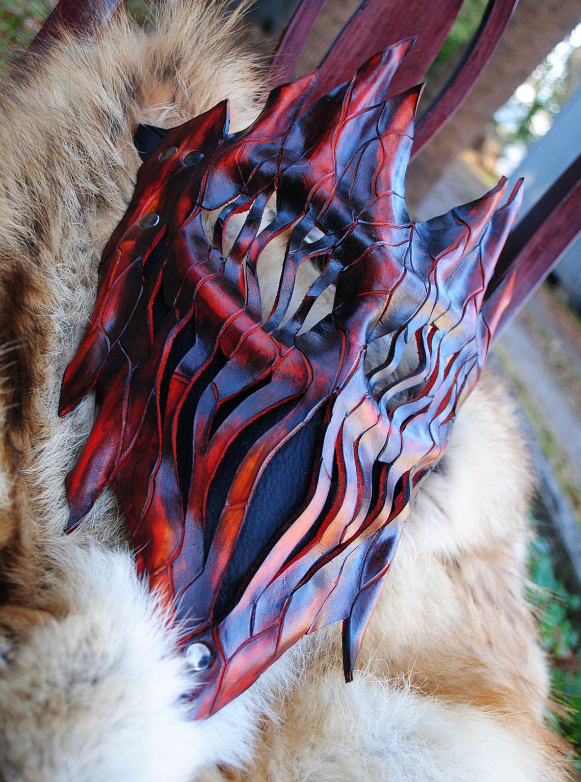 Leather Haunted Tree Ent Mask Living Flame - Etsy