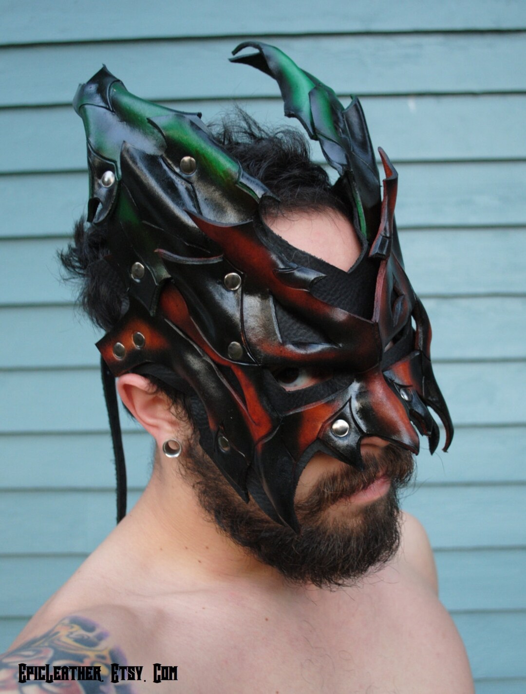 Earth Demon Lord Leather Mask - Etsy