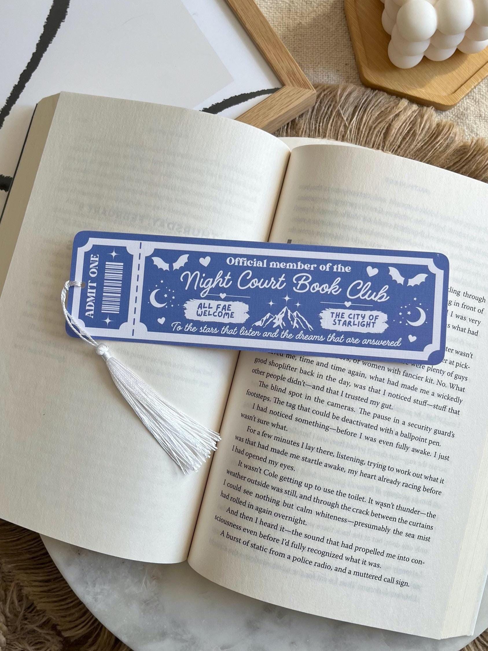 Night Court Book Club Ticket Bookmark | Bookish Bookmarks | Double ...