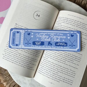 Hockey Romance Book Club Ticket Bookmark | Bookish Bookmarks | Double ...