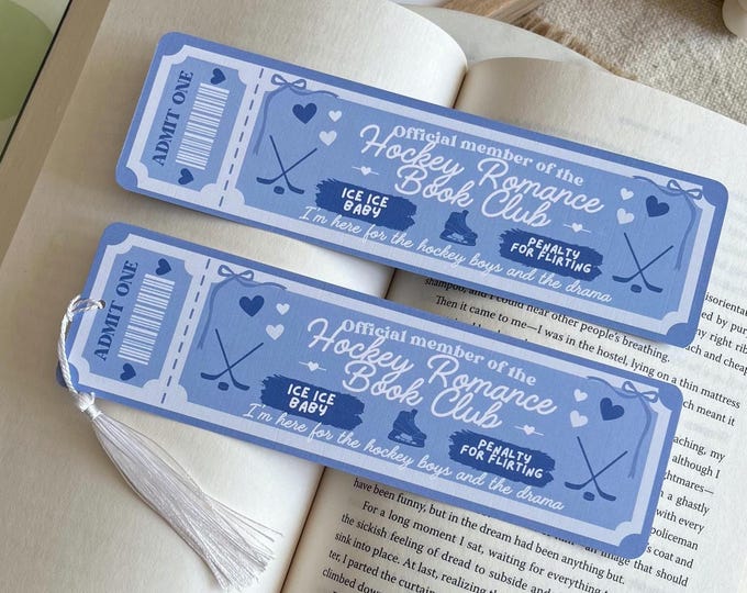 Hockey Romance Book Club Ticket Bookmark | Bookish Bookmarks | Double ...
