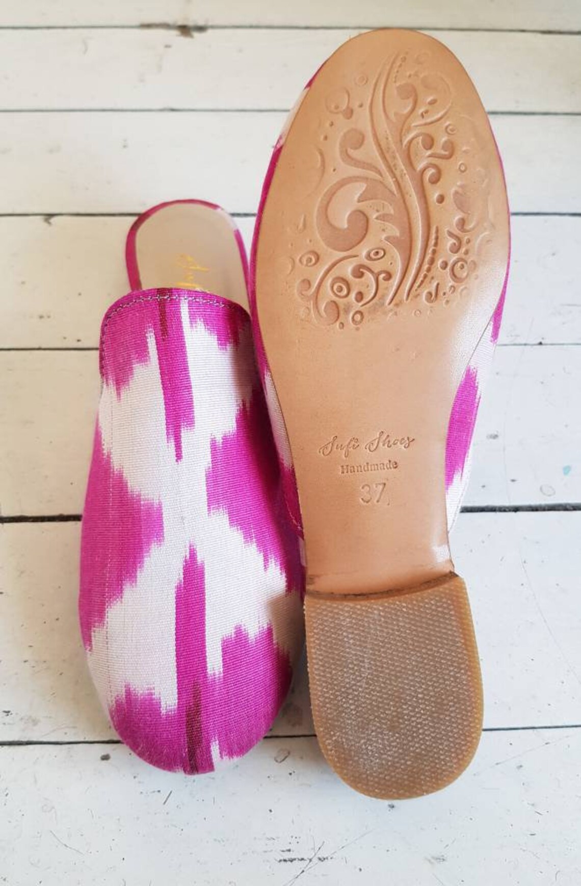 Women Ikat Pure Silk Velvet Mule Shoes Euro Size 37 | Etsy
