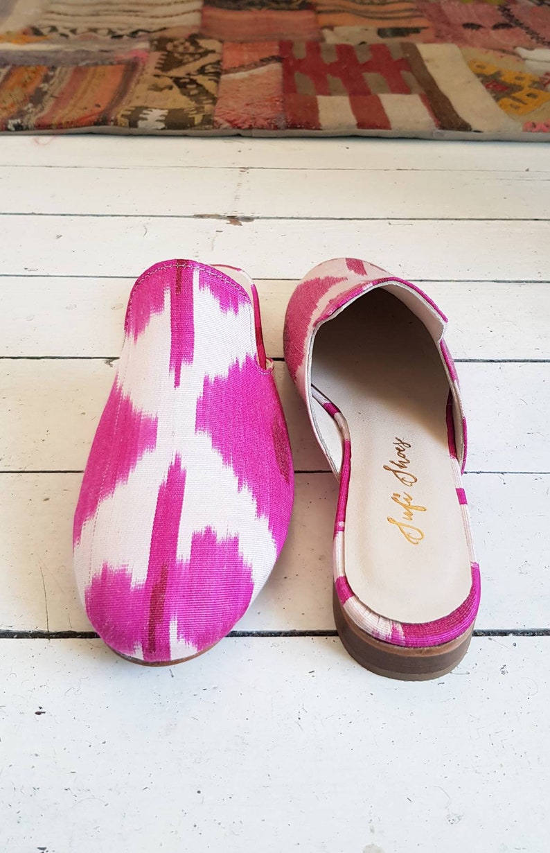 Women Ikat Pure Silk Velvet Mule Shoes Euro Size 37 | Etsy