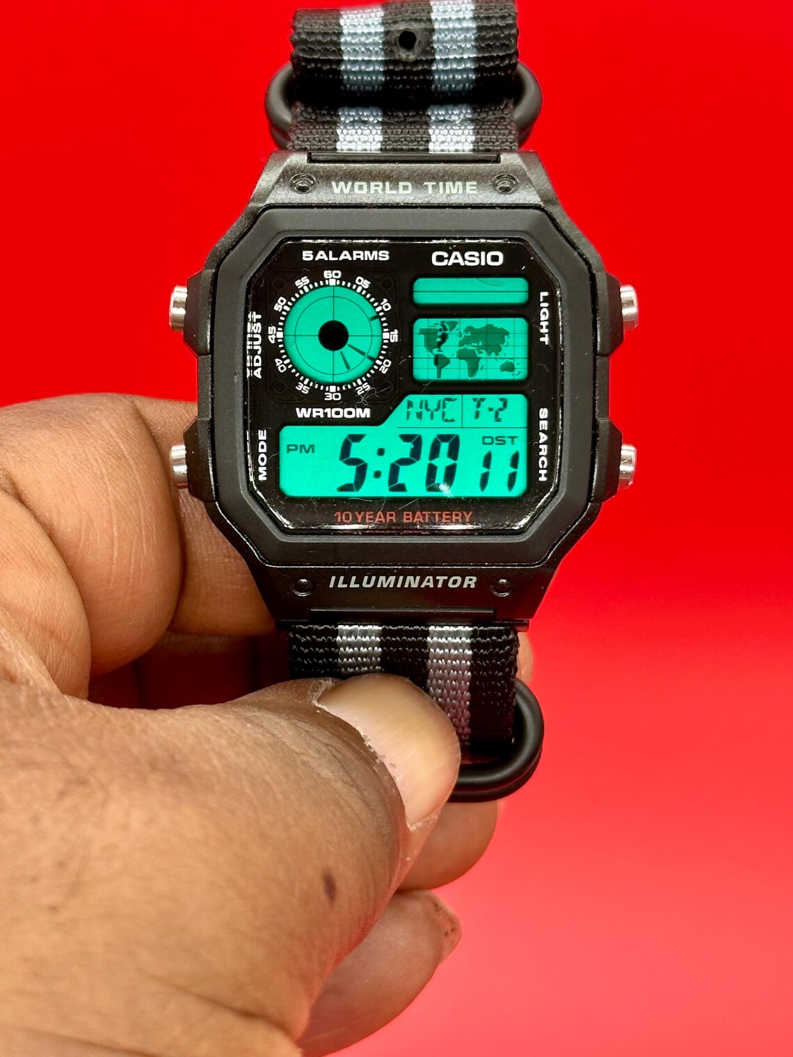 Deep Sea - Casio Royale AE1200 World Time Customized Watch - Etsy