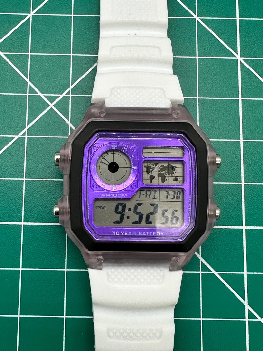 Customized Casio Royale AE1200 Watch Mod: Transparent Pink Case/black ...
