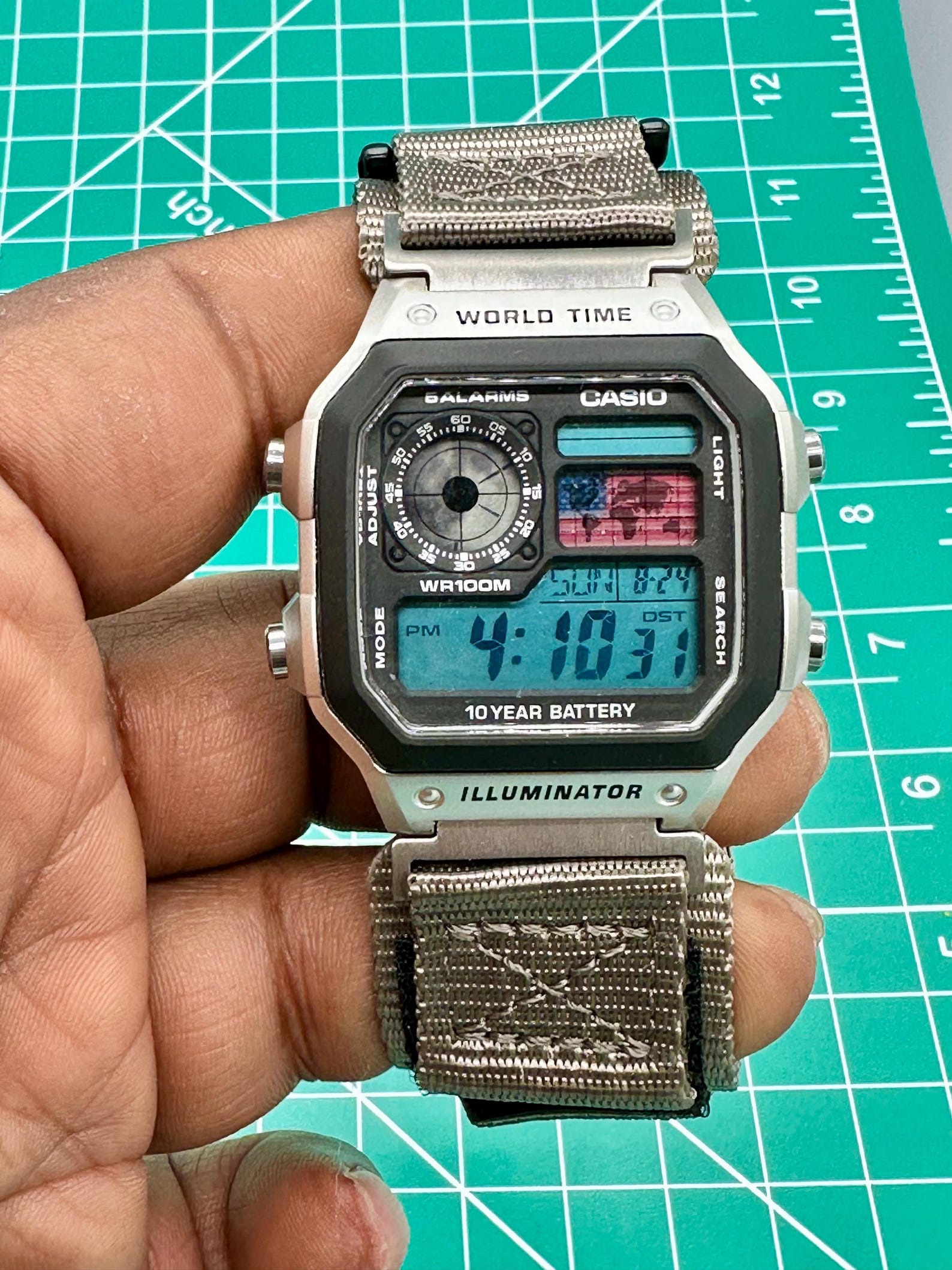 Custom Casio AE1200 "space Explorer" Watch: Moon & Flag, Strap Options ...