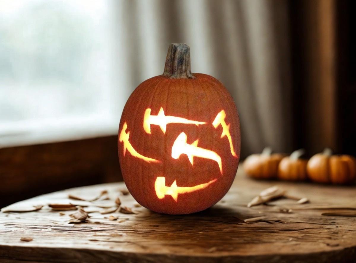 Shark Pumpkin Carving Template | Digital Download | Printable Stencil ...
