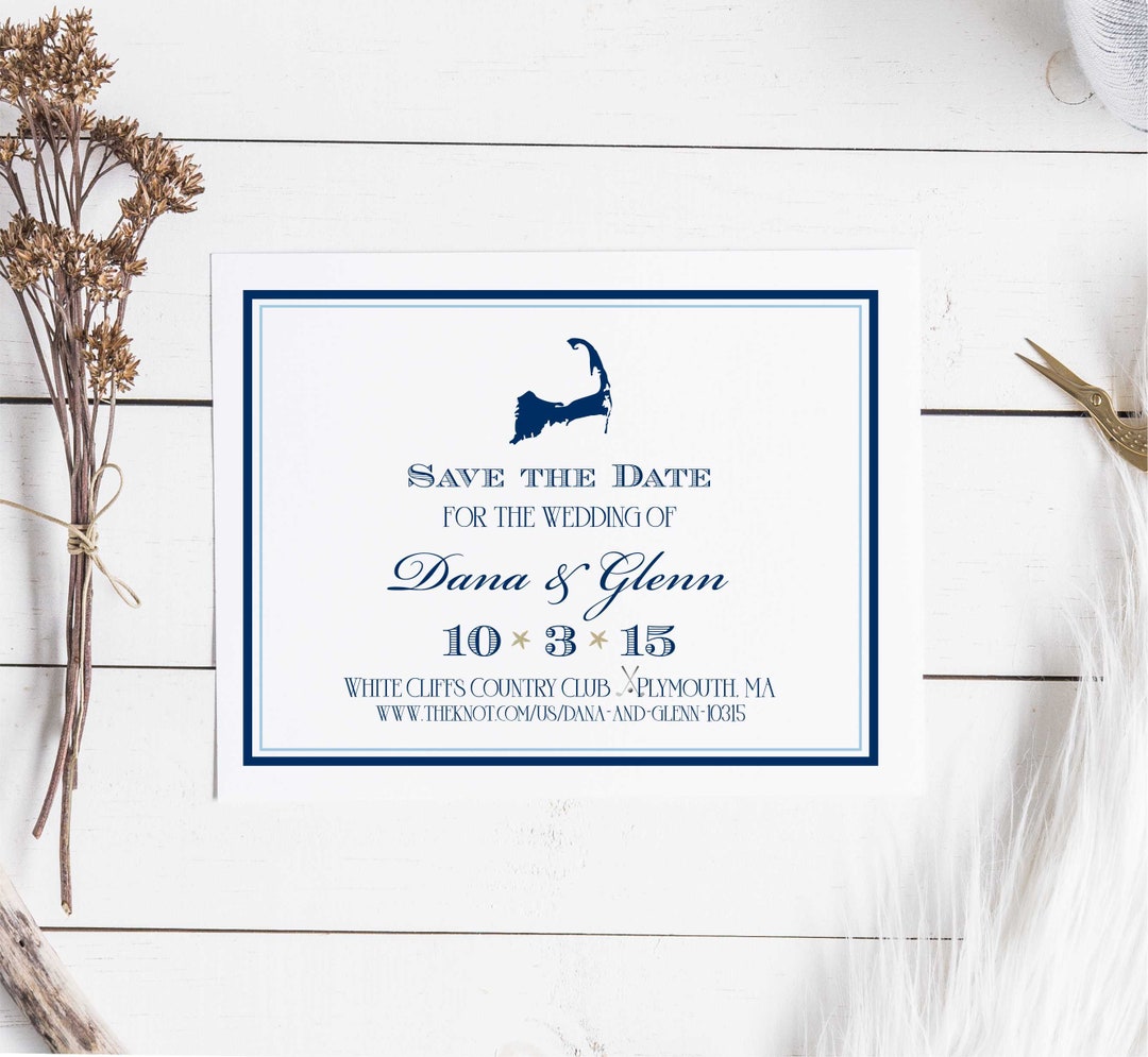 Cape Cod Silhouette Save the Date, Coastal Wedding , Cape Cod - Etsy