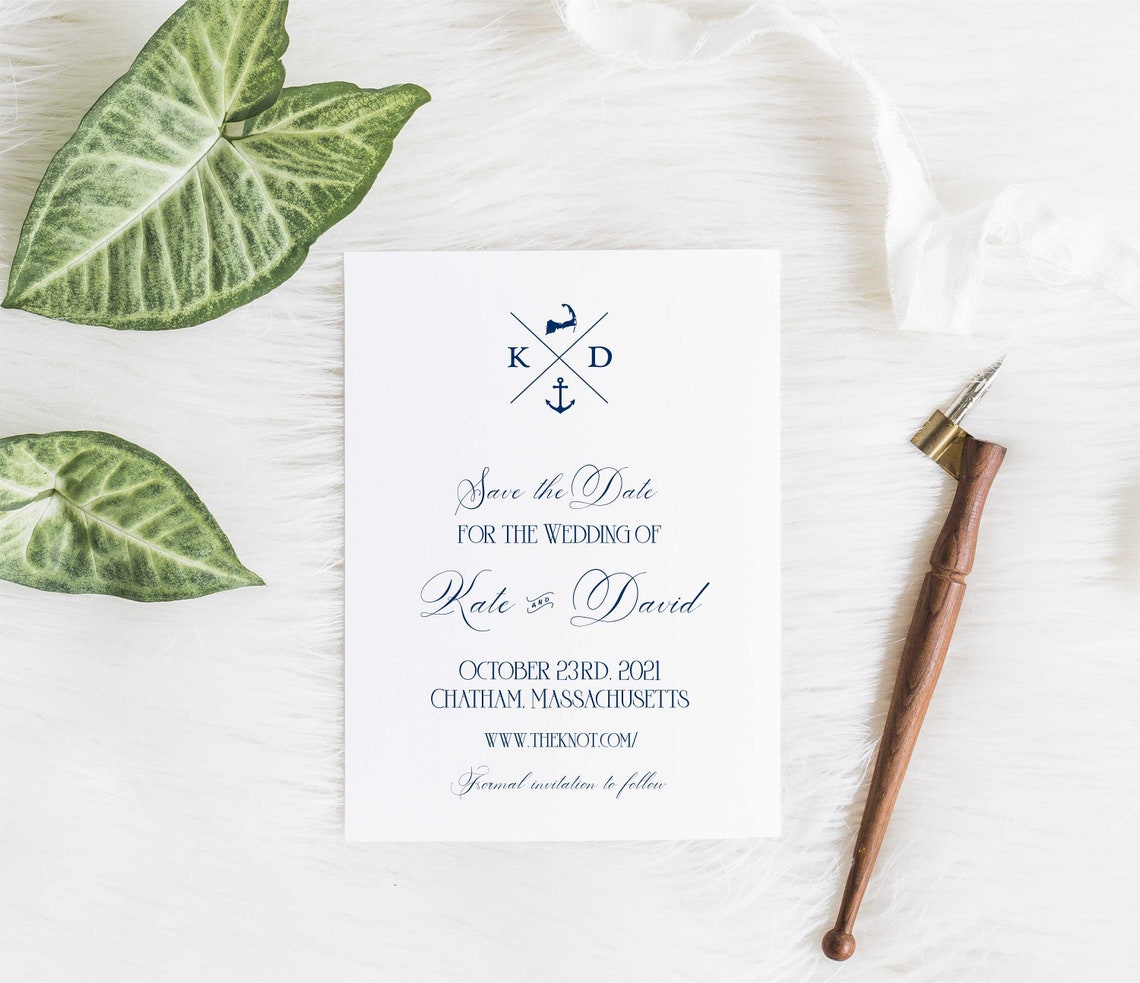 Nautical Save the Date, Coastal Weddingcape Cod, Cape Cod - Etsy