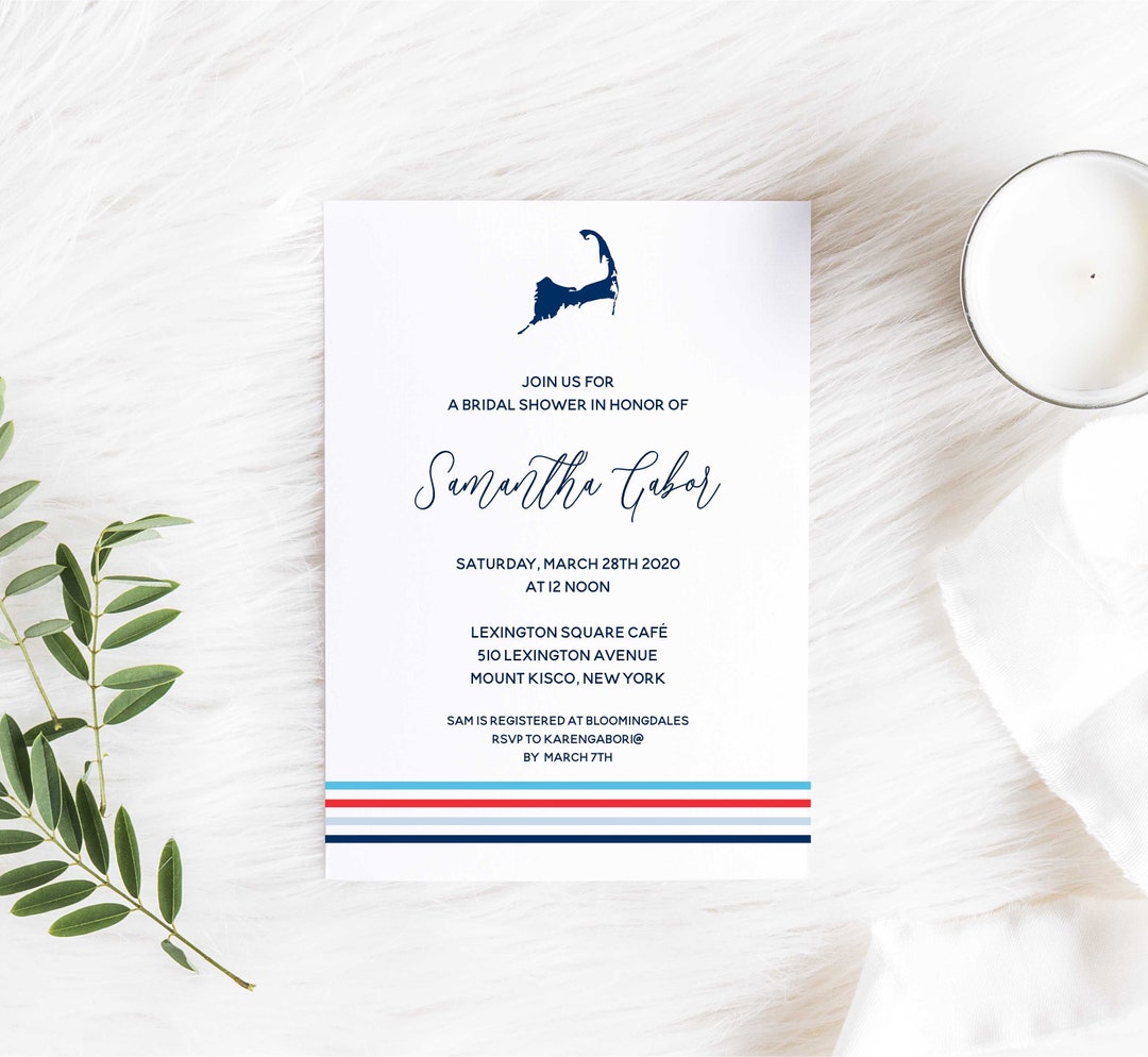 Cape Cod Rehearsal Dinner Invitation, Colorful Stripes - Etsy