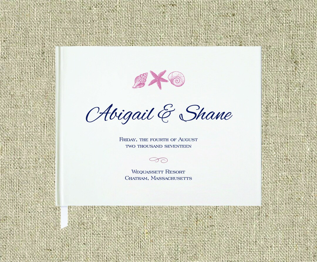 Shell Guest Book, Beach Guest Book, Nautical Guest Book, Beach Wedding ...