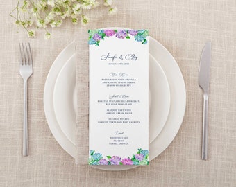 Wedding Reception Dinner Menu Modern Heart Personalized - Etsy